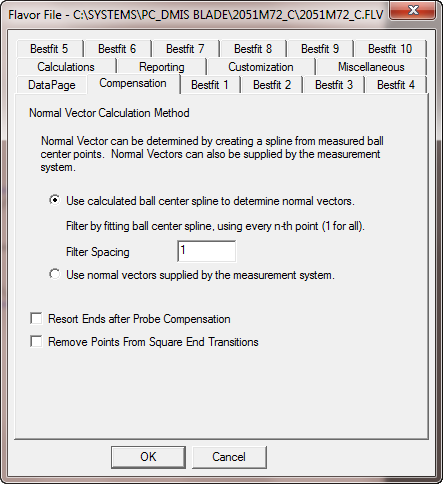 Setting Compensation Options