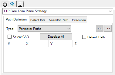 Path Definition Tab - TTP Free Form Plane Strategy