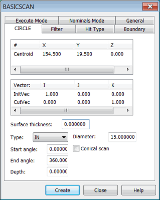 Common Functions of the BASICSCAN Dialog Box