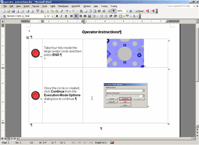 Providing Operator Instructions Using OLE Objects with Forms