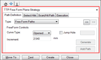 Path Definition Tab - TTP Free Form Plane Strategy