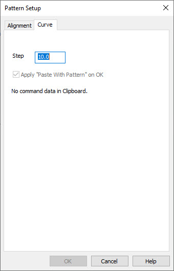 패턴 설정 - 곡선 탭