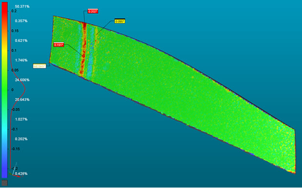 Compare to CAD Mesh Thickness Colormap