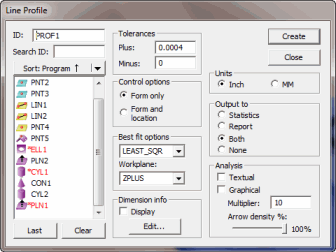 Dimensioning Surface or Line Profile