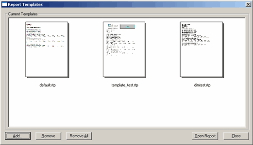 Applying or Removing a Report Template