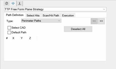 Path Definition Tab - TTP Free Form Plane Strategy