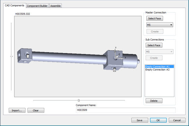 Custom Probe Builder Utility CAD Components Tab