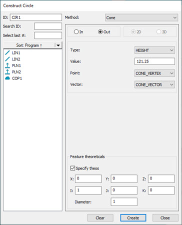 Constructing a Circle Feature