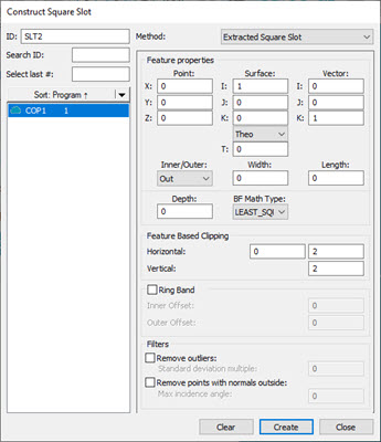 Constructing an Extracted Square Slot