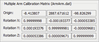 Multiple Arm Calibration Matrix (ArmArm.dat)