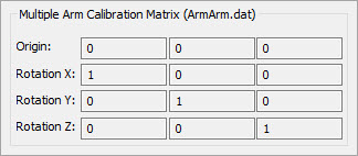 Multiple Arm Calibration Matrix (ArmArm.dat)
