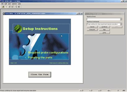 Providing Operator Instructions Using OLE Objects with Forms