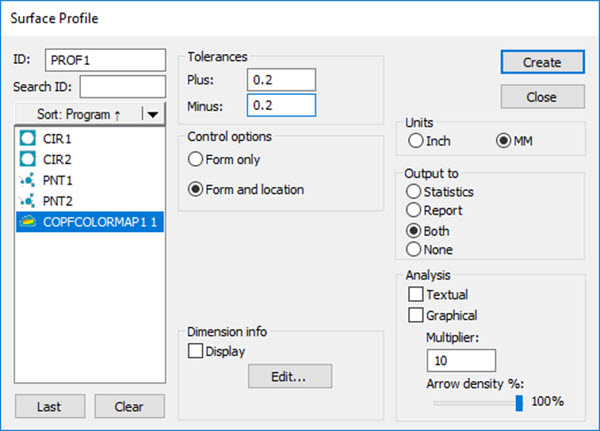 Dimensioning Surface Profile Using the Pointcloud Surface COLORMAP