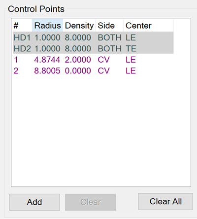 Using Blade Section Control Points