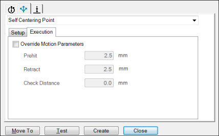 Execution Tab - Self Centering Point Strategy