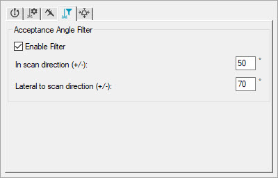 Laser Probe Toolbox: Acceptance Angle Filter tab