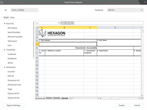 Creating an Excel Form Report Command