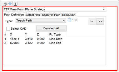 Sample Teach Path for TTP Free Form Plane Strategy