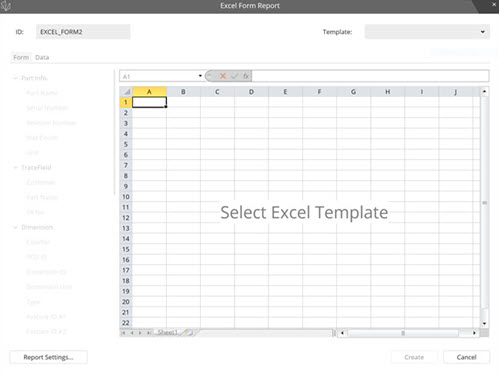 Creazione di un comando Rapporto su modulo Excel