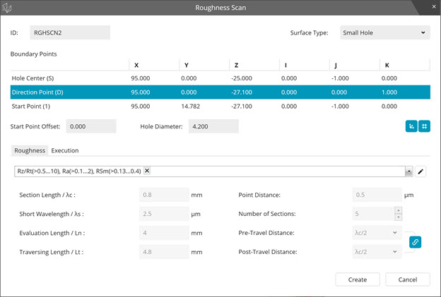Creating a Roughness Scan Command - Small Hole