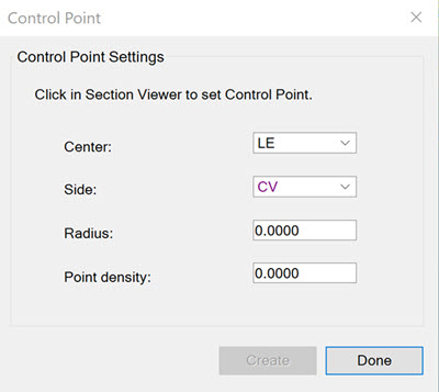 Adding a Blade Section Control Point